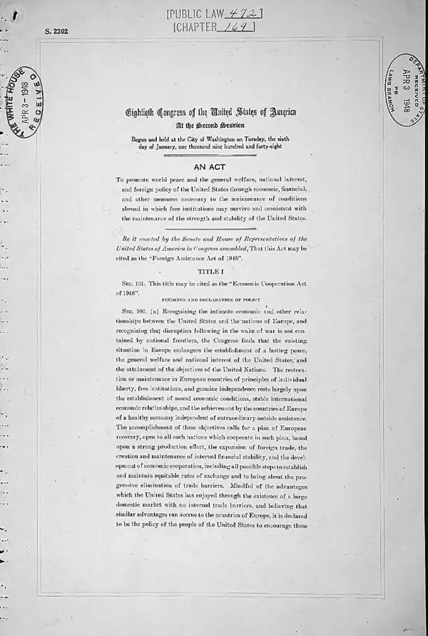 Marshall Plan - New World Encyclopedia