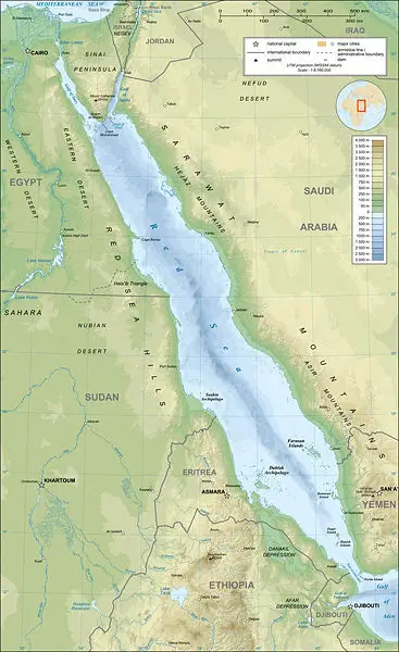 File: Red Sea topographic map-en.jpg - New World Encyclopedia
