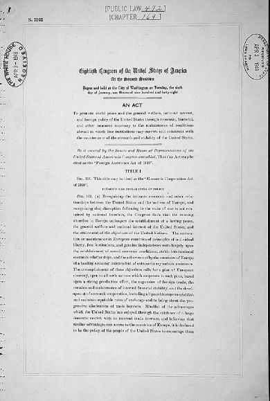 Marshall Plan - New World Encyclopedia