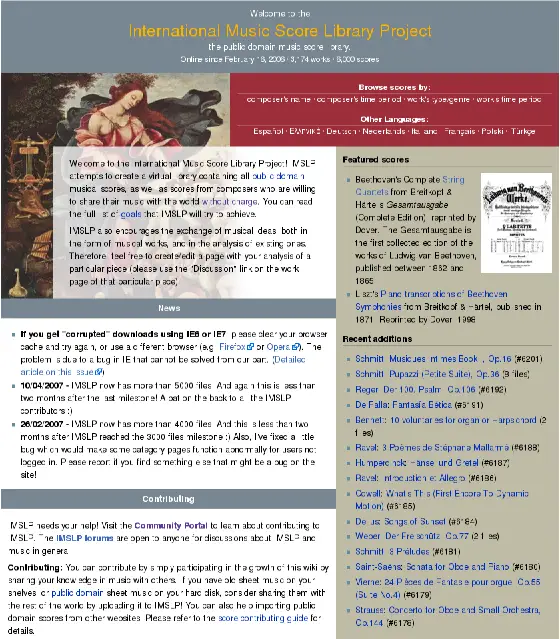 International Music Score Library Project - New World Encyclopedia
